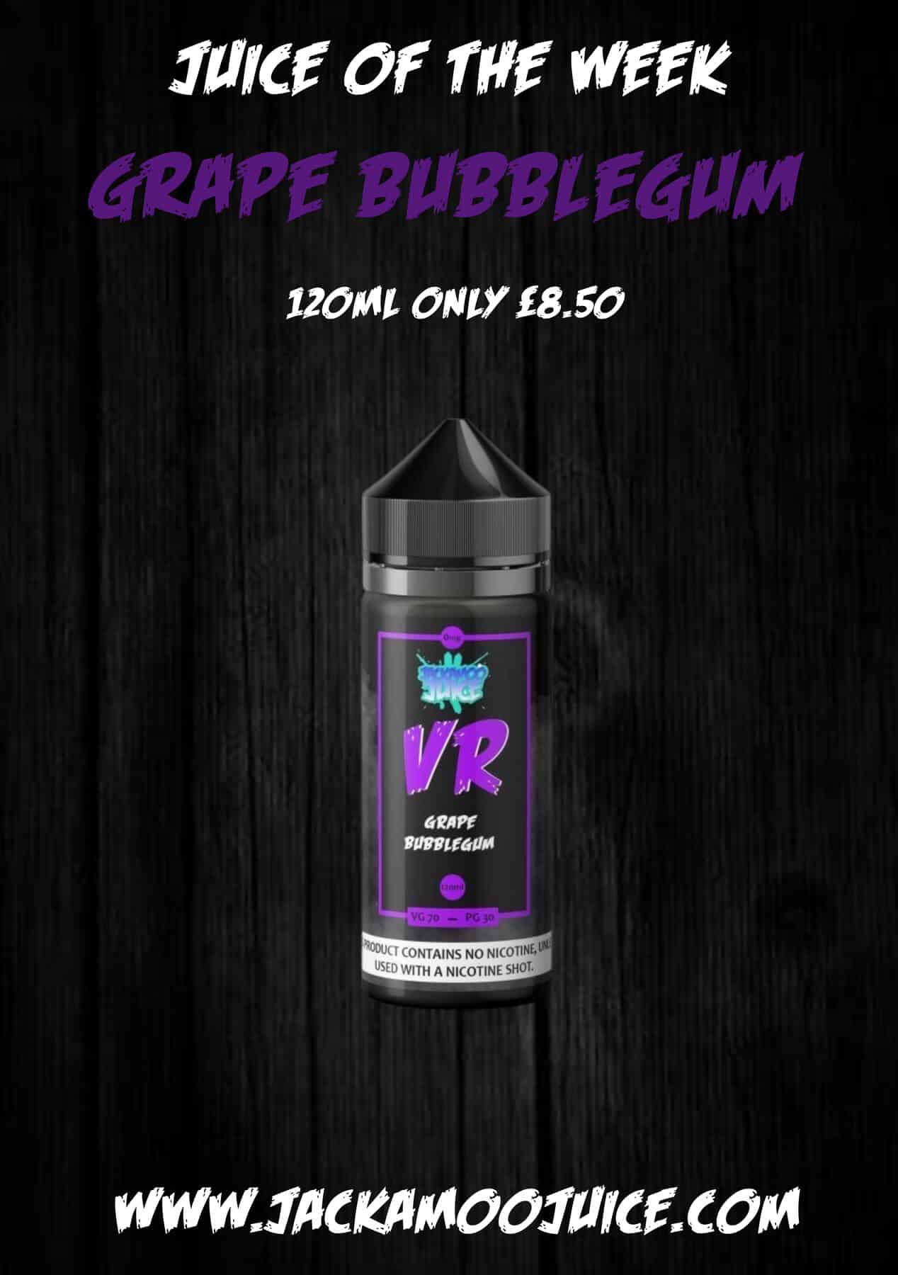 Juice of the Week -GRAPE BUBBLEGUM 120ml - Jackamoo Juice